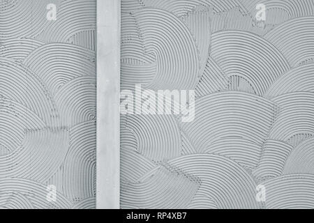 Decorative plaster wall finish texture, modern urban wavy overlapping ...