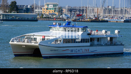 The Wight Ryder I, a Wightlink Isle of Wight ferry in Portsmouth ...