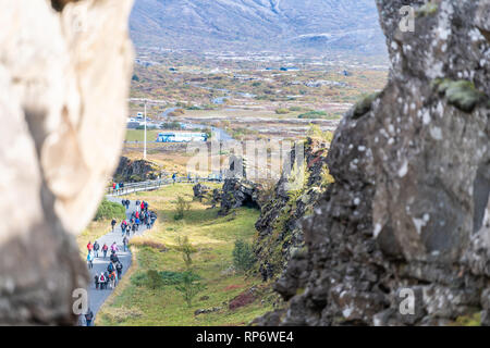Thingvellir, Iceland - September 20, 2018: National Park canyon ...