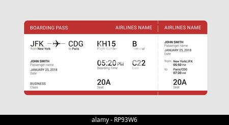Red boarding pass Stock Vector Image & Art - Alamy