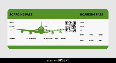 Green boarding pass Stock Vector Image & Art - Alamy