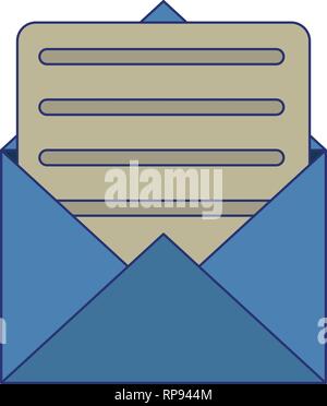 Envelope with letter symbol blue lines Stock Vector Image & Art - Alamy