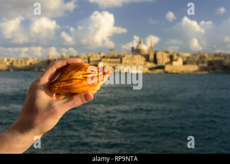 Traditional savoury pastry Pastizzi from Malta with ricotta filling ...