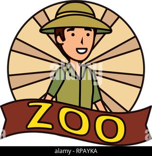 man worker of zoo character vector illustration design Stock Vector ...