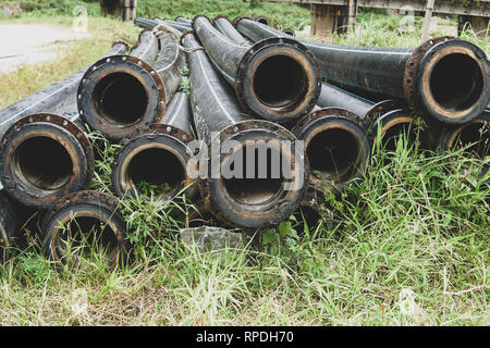 Close up of River Dredging Pipe - Image Stock Photo - Alamy