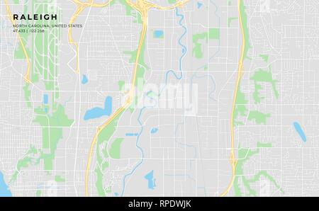 Modern City Map - Raleigh North Carolina city of the USA with ...