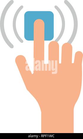 Hand with finger touching something icon vector illustration graphic ...