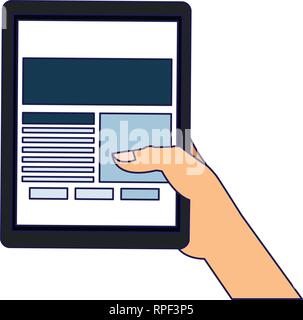 hand holding smartphone blue lines Stock Vector Image & Art - Alamy