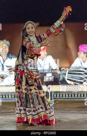 Traditional Rajasthani Kalbelia dancer performing at the annual Nagaur ...