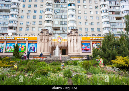An apartment building in Tiraspol, the capital city of Transnistria, a ...