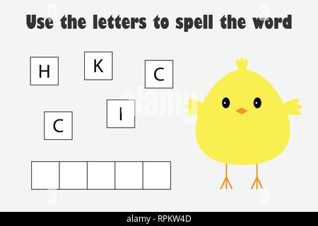 Spell English word chicken Stock Vector Image & Art - Alamy