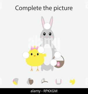 Complete the egg picture. Vector Easter drawing practice worksheet ...