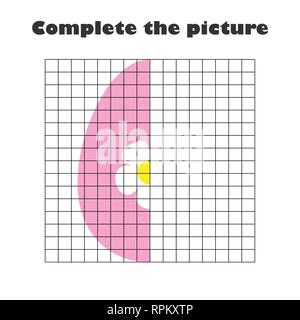 Complete the egg picture. Vector Easter drawing practice worksheet ...
