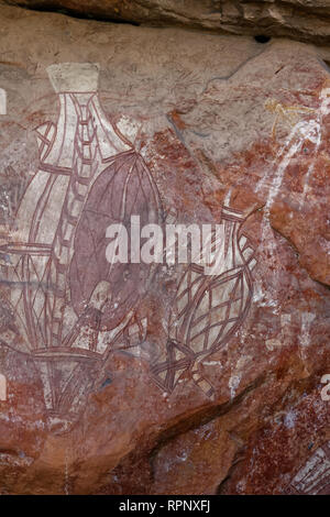 An Aboriginal x-ray rock painting art gallery featuring a Barramundi ...
