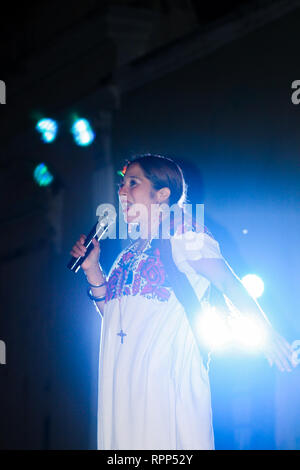 Dancer in traditional traditional costume, Merida, Yucatan, Mexico ...