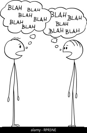 Cartoon of Two Men Conversation With Empty Speech Bubbles Stock Vector ...