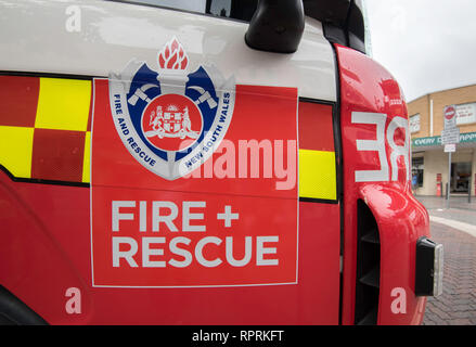 A New South Wales Fire Brigade vehicle on its way to attending an Stock ...