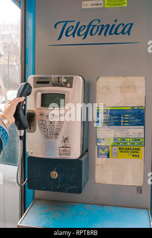 movistar public telephone call box downtown Santiago Chile Stock Photo ...