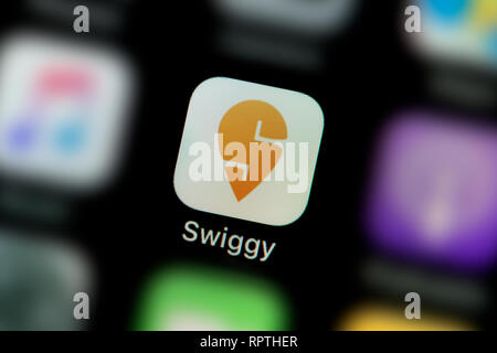 Swiggy app on Screen of mobile , Swiggy is an Indian restaurant ...