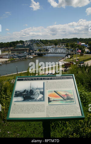 The Bascule Lift Bridge over Ashtabula Harbor from Point Park ...