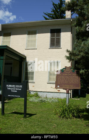 Hubbard House, a stop on the Underground Railroad in Ashtabula, Ohio on ...