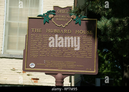 Hubbard House, a stop on the Underground Railroad in Ashtabula, Ohio on ...