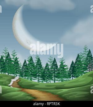 Cresent moon nature scene Stock Vector Image & Art - Alamy