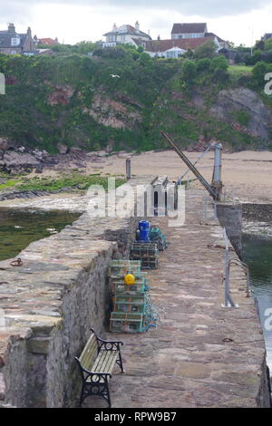 The old Harbour wall along the Fife Coastal Path at Seafield Kirkcaldy ...