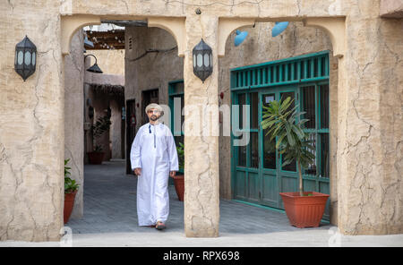 arab man in old Al Seef part of Dubai, United Arab Emirates Stock Photo ...