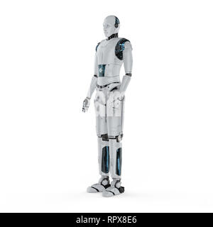 3d rendering humanoid robot full body on white background Stock Photo ...