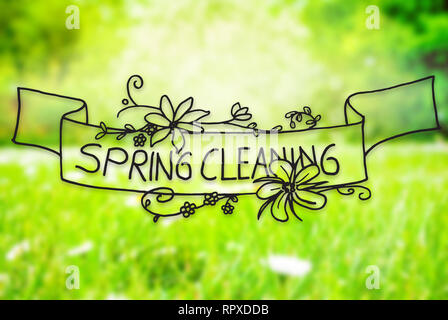 English Calligraphy Spring Cleaning. Sunny Spring Flowers Like Grape ...