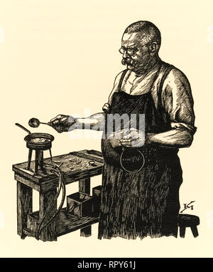 Hot metal type for printing press Stock Photo - Alamy