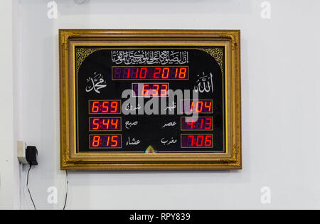 Muslim clock --Clock showing the 6 times of prayer each day for Muslims ...
