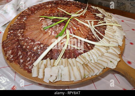 Lukanka is a Bulgarian salami unique to Bulgarian cuisine Stock Photo ...