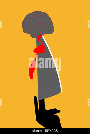 Illustration of a trapped brain Stock Photo - Alamy