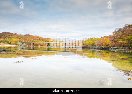 The bridge carrying the A830 road over the River Morar, near Morar ...