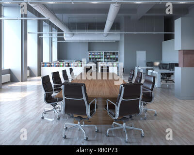 3D illustration empty meeting room in office Stock Photo - Alamy