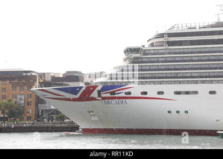 The Arcadia cruise ship moored at the Overseas Passenger Terminal in ...