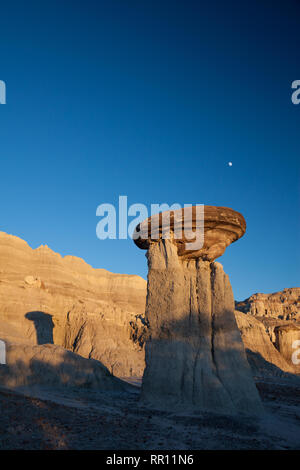 Rock formations in the Lybrook Badlands, part of the San Juan Basin of ...