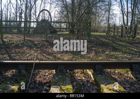 Rail track and wheel at the Snibston No 3 Former Railway and Mine at ...