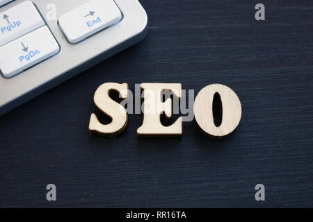Letters SEO abbreviation Search Engine Optimization made from stones on ...
