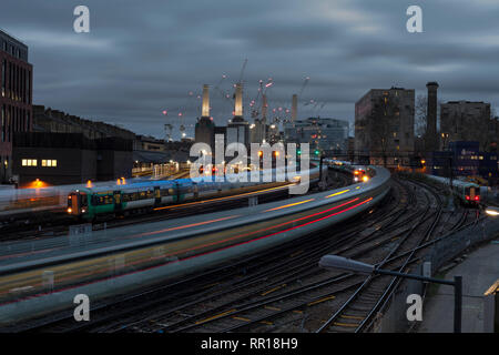 Ebury Bridge, London victoria Battersea power station behind Southern ...