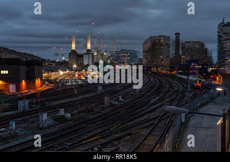 View of the railway at Grosvenor Road Depot, Ebury Bridge, London ...