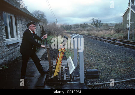 Level crossing keeper on the Oxenholme to Windermere, Lake District ...