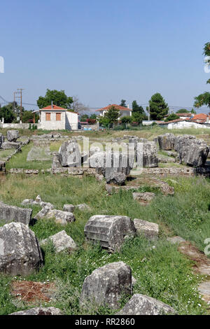 Ruins of the Temple of Athena Alea at Tegea, famously designed by the ...