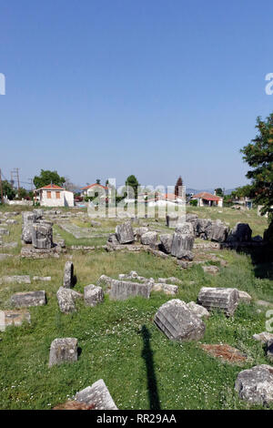 Ruins of the Temple of Athena Alea at Tegea, famously designed by the ...