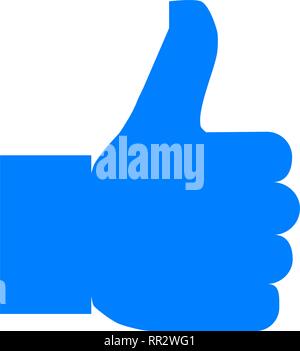 Like symbol icon - blue simple outline, isolated - vector illustration ...