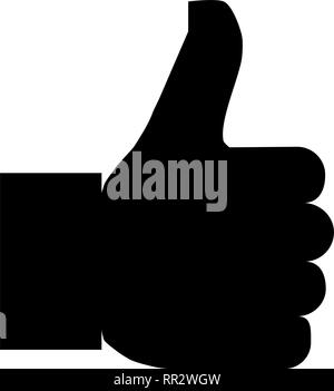 Like symbol icon - black simple outline, isolated - vector illustration ...