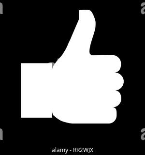 Like symbol icon - white simple, isolated - vector illustration Stock ...