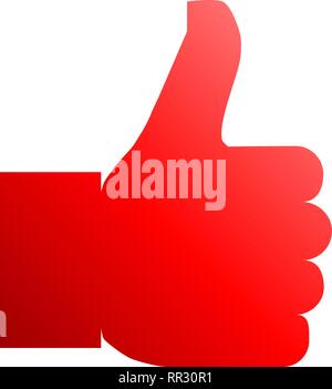 Like symbol icon - red gradient outline, isolated - vector illustration ...